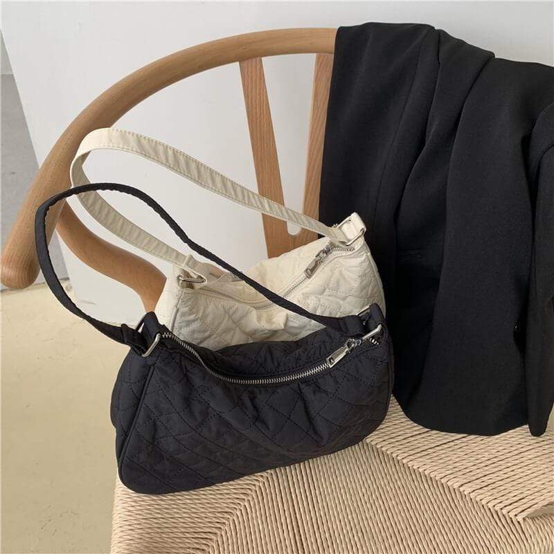 Classic Nylon Baguette Bag | White Tanuki