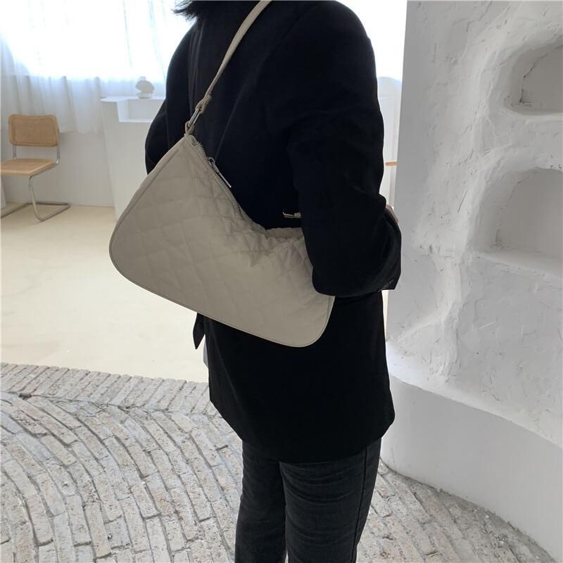 Classic Nylon Baguette Bag | White Tanuki