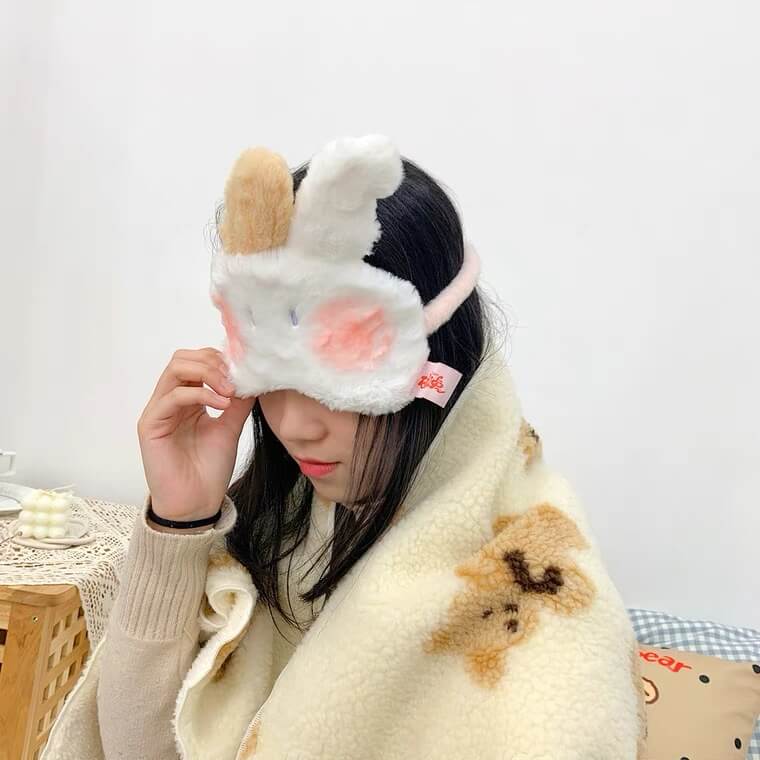 Cute Creatures Sleep Mask | White Tanuki