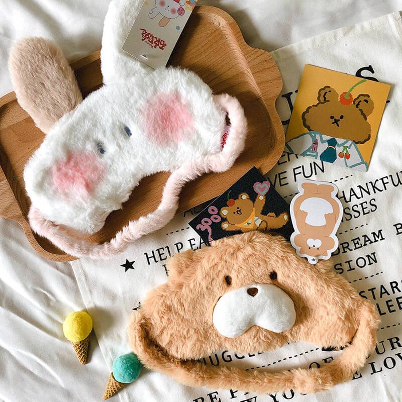 Cute Creatures Sleep Mask | White Tanuki
