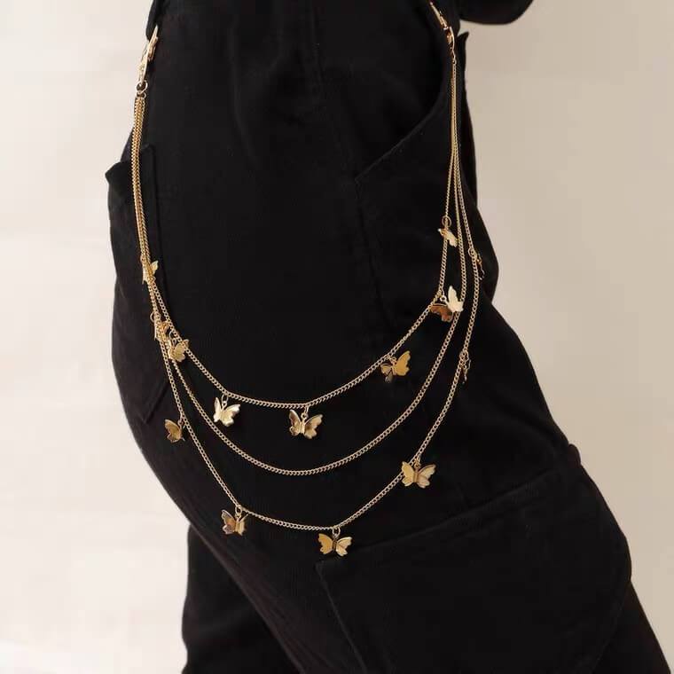 Butterfly Pant Chain | White Tanuki