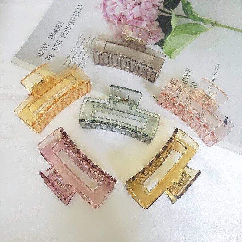 Transparent Claw Clip | White Tanuki