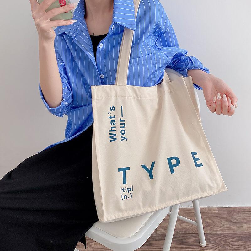 What's Your Type Tote Bag | White Tanuki